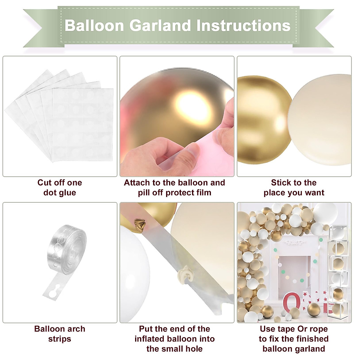 White Sand Gold Balloons Garland Arch,102 pcs Beige White Gold Balloons with for Boho Wedding Baby Bridal Shower Engagement Anniversary Birthday Decorations