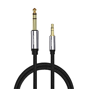 Anbear 6.35mm to 3.5mm Headphone Cable 4FT, 1/8 to 1/4 Headphone Adapter TRS Stereo Audio Alloy Housing and Nylon Braid Compatible with Guitar, Piano, Amplifiers,Mixing Console