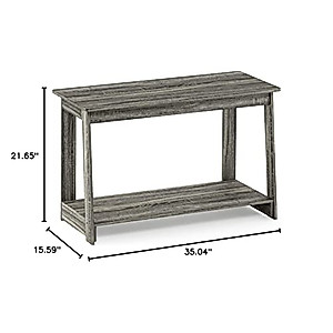 Furinno 18041GYW Beginning TV Stand, French Oak Grey, 15.59 x 35.04 x 21.65 inches