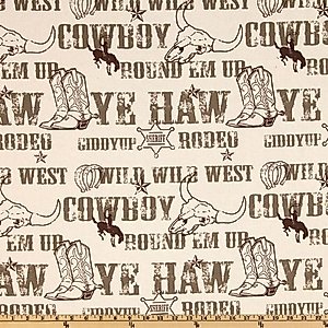 Premier Prints Cowboy Kelp/Natural, Fabric by the Yard
