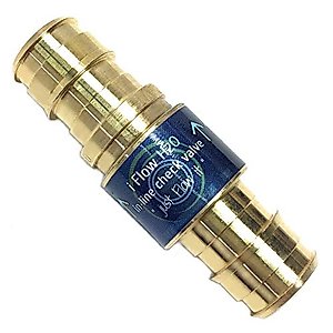 Check Valve 1/2" Brass Barbed, Fits 1/2" (ID) Vinyl Braided Tubing,Premium Quality,Potable H2O,Micro Brew,Fish Aquarium FLTR Pumps,Boat Marine,Hydroponics,RV,Hydronic, Wirsbo/ProPex Tubing