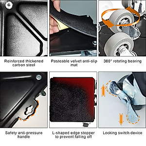 ZFULVO Furniture Dolly 5 Wheels Heavy Duty,Large Size Carbon Steel Panel Furniture Movers,Furniture Lifter with 5 360° Rotatable Rubber Universal Wheels,Maximum Load 1700KG/3747LBS