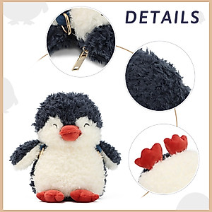 Ynport Novelty Chicken Purse for Women Cute Fluffy Penguin Sheep Animal Shoulder Bag Funny Cute Cartoon Crossbody bag