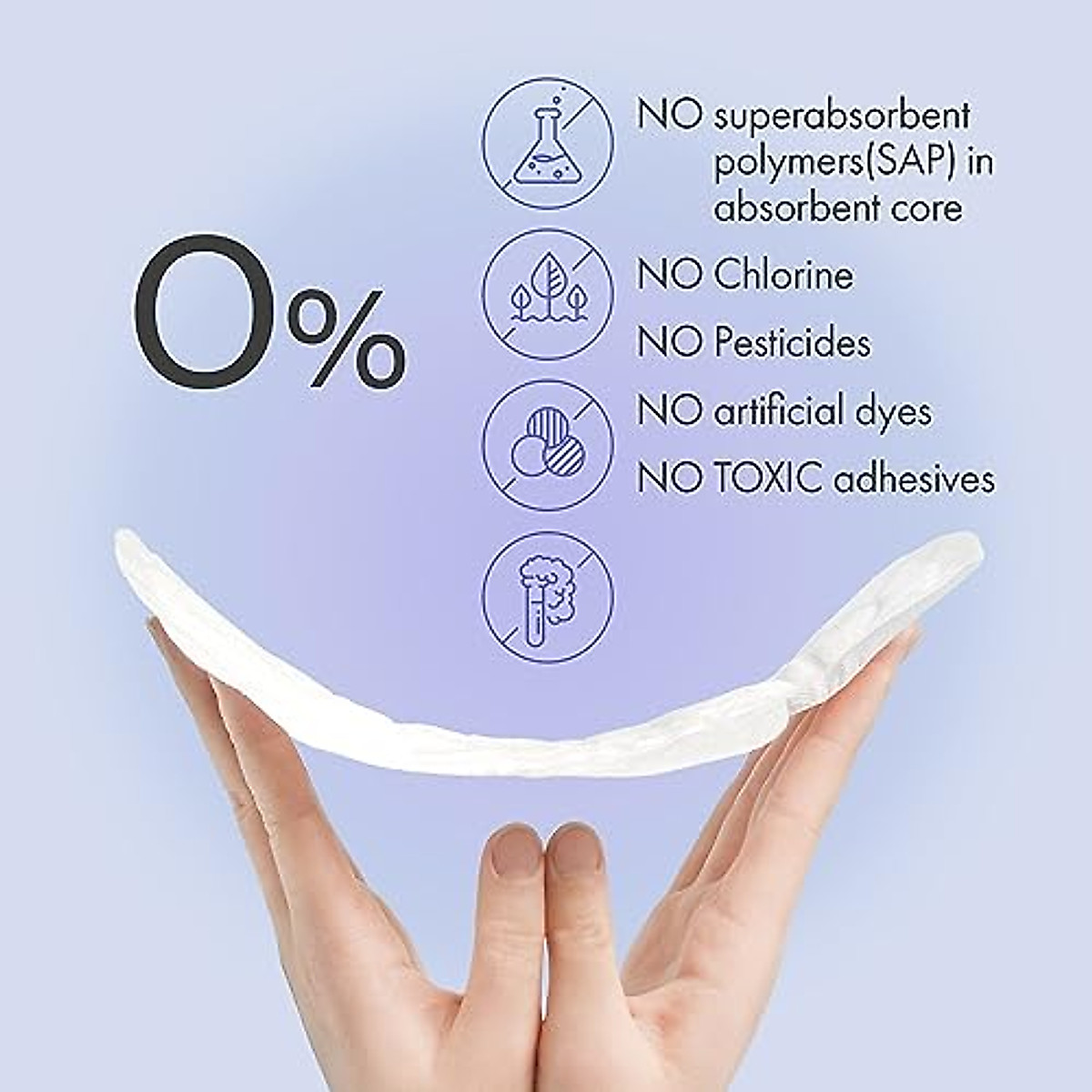 Livlit Super Long Overnight Pads Sanitary Pads, 100% Organic Cotton from Texas, Heavy Absorbency, Powerful Leak Protection, Unscented, Extra Long Length Pads for Women (10 Count)