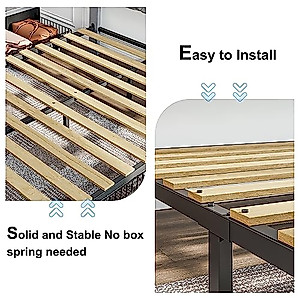 LIKIMIO Queen Bed Frame with Storage Drawers, Upholstered Platform Bed with Headboard - Sturdy Structure for a Comfortable & Noiseless Sleeping Space