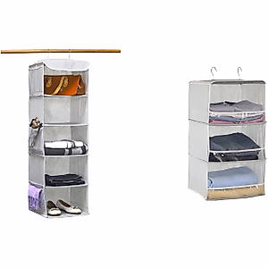 Simple Houseware Hanging Closet Organizers Storage, 5 Shelves + 3 Shelves