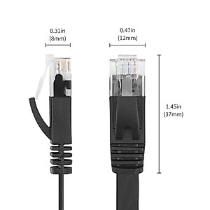 REXUS Retractable Cat 6 Flat Ethernet Network Cable 6.6 FT, 10 Gigabit High Speed LAN Wires Internet Patch Cable with RJ45 Connector for Xbox,PS4,Router, Modem,Switch(C6R20)