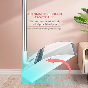 Magnetic Suction Broom Dustpan Suit,Broom and Dustpan Set for Home, Dustpan and Broom Set, Broom and Dustpan Combo for Office Home Kitchen Lobby Floor Use Dustpan Broom Set