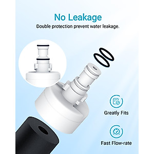 AQUA CREST 4396508 Refrigerator Water Filter, Replacement for Whirlpool® EDR5RXD1, 4396510, NLC240V, Filter 5, 46-9010 (Pack of 3)