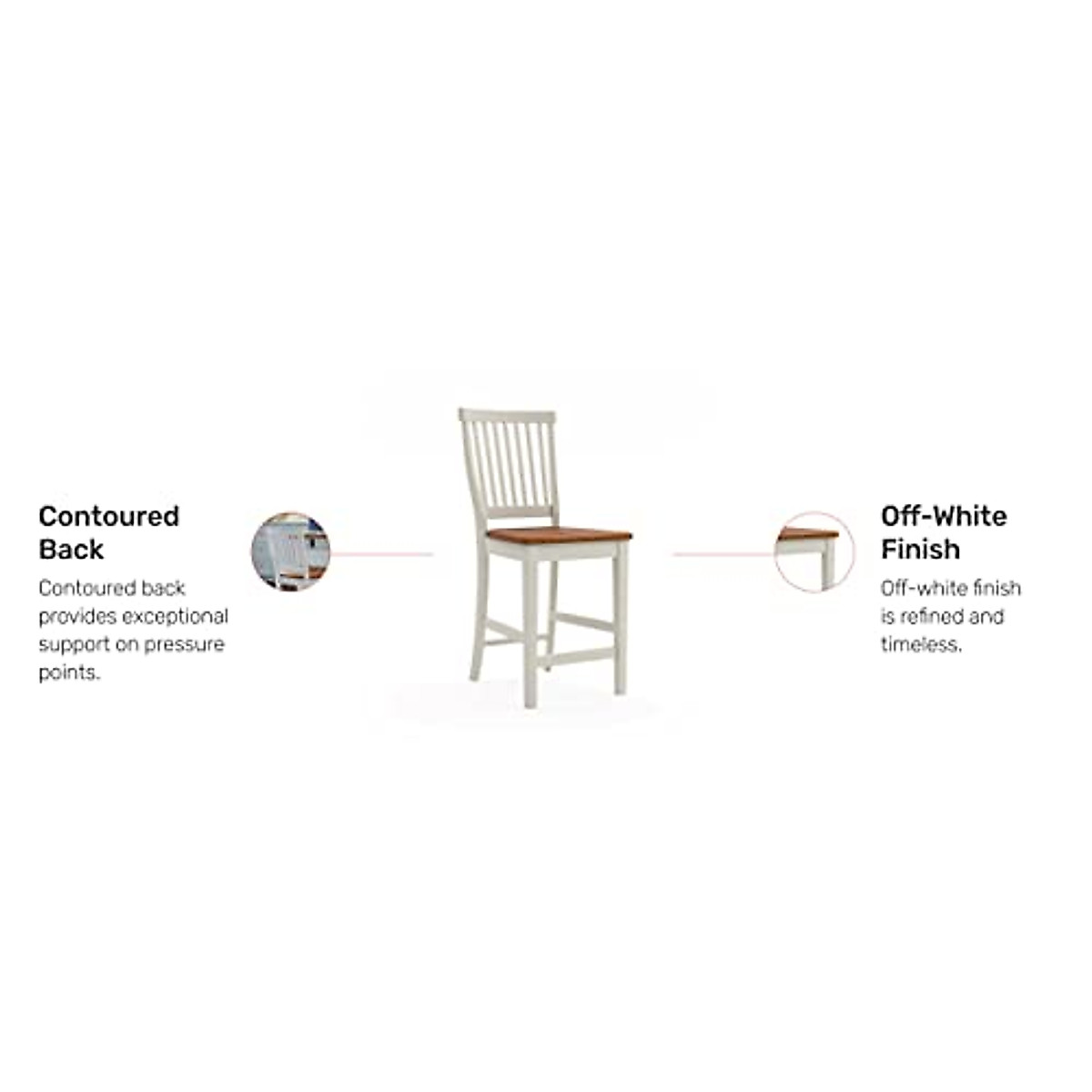 Americana White & Distressed Oak bar Stool, 24", by Home Styles