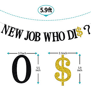 New Job Who Dis Banner - Congrats Coworker/The Beginning of a New Chapter - New Job Gift for Her/His - Going Away/Corporation Farewell Party Decoration Supplies