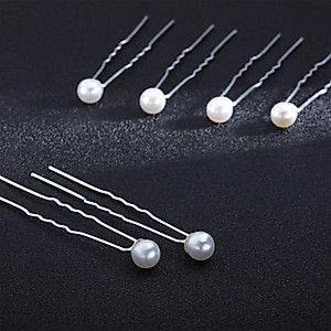 40 Packs Pearl Hair Pins Bridal Wedding White Pearl Hair Accessories Bobby Clips for Brides and Bridesmaids(0.3 Inch)