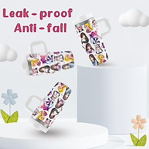 Anime Gifts for Girls, 14oz Anime Tumbler with Handle and Straw for Kids, Stainless Steel Insulated Anime Mug, Birthday Gifts for Anime Lovers, Just A Girl Who Loves Anime