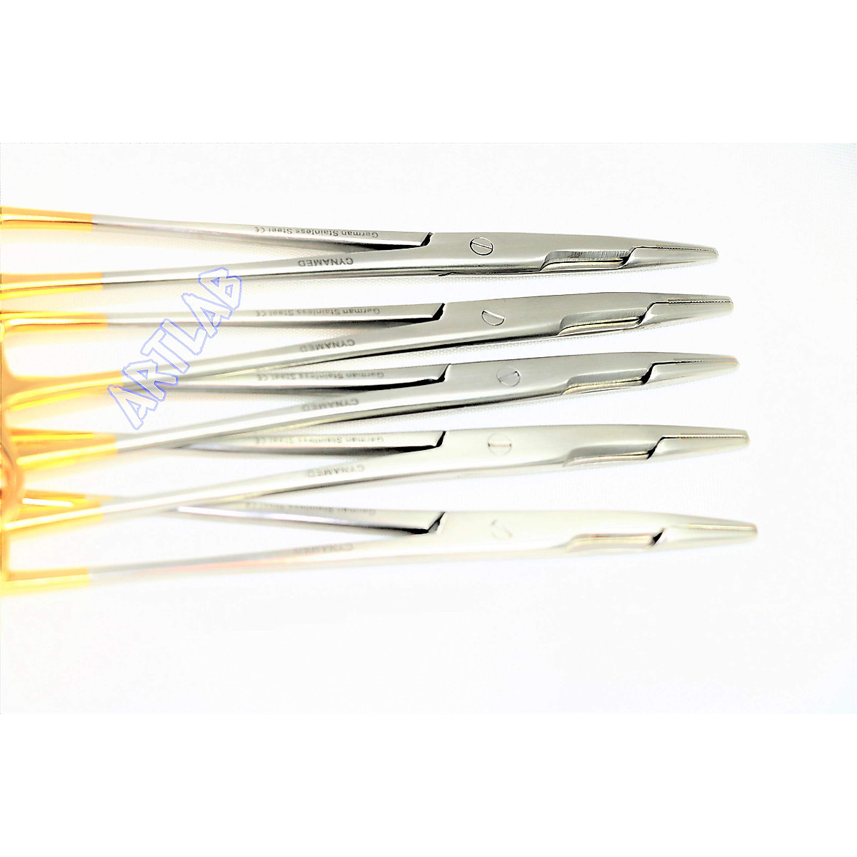 LOT of 5EA Olsen HEGAR Needle Holder Forceps 7" (17.80cm) with Tungsten Carbide Inserts Serrated (CYNAMED)