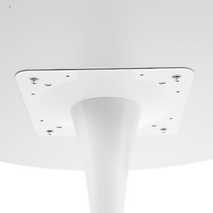 Round Dining Table, Tulip Kitchen Dining Table, Modern Small Desk Density Board Casual Table Coffee Table, Load-Bearing Capacity 165.35lbs, Suitable for Restaurant, Café, Dining Room, Balcony (White)