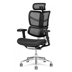 X-Chair XG-Wing Management Task Chair, Black K-Sport Mesh Fabric with Headrest - Ergonomic Office Seat/Split-Back Design/Dynamic Variable Lumbar Support/Floating Recline/Perfect for Long Work Days