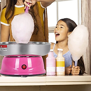 URHELP Candy Cotton Maker Easy Clean Candy Floss Machine for Kids' Birthday Party Christmas Day (ROSE)