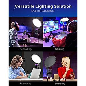 Newest 10.5" Full-Screen Light for Zoom Meeting - Kaiess 10x Lighting Area & Easy Adjustable Colors & Brightness Zoom Light with Flexible Stand & Versatile Phone Holder Fit for Streaming/Video Call