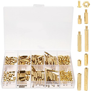DOITOOL 1 Set Hexagonal Copper Column Hardware Assortment Kit Wall Mount Holder Stand Off Wall Mounts Metric Screw Assortment Kit Ceiling Fan Mount Hex Standoffs M2 Laptop Pillar
