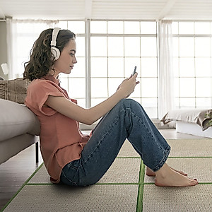 SHJADE Large Tatami Mat, 71'' x 71'' Futon Mattress, Foldable Rattan Floor Mats, Crawling Mats Living Room Bedroom Area Rug with Storage Bag(Green)