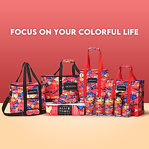 OEELINN -Soft Insulated Cooler Tote, Lunch Bag, Portable Collapsible, Waterproof, Lightweight, with Reinforced Handle for Picnic, Camping, Grocery Shopping, Travel