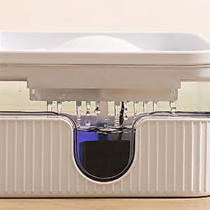 Cat Fountain Water Bowl Stainless Steel, Royal Claws101oz/3L Automatic Pet Water Fountain, Dog Water Dispenser Cat Feeding Watering Supplies with 2 Filters for Cats, Dogs, Pets Blue (White(2 in 1))