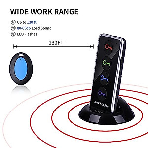 Key Finder, Item Tracker with LED Flashlight Function, Chlovoe Wireless Remote Control RF Key Finder Locator Phone Pet Wallet TV Remote Tracker