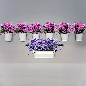 URSTOUD 6PCS Artificial Flowers,Fake Greenery Faux Plastic Bushes Fake Shrubs UV Resistant No Fade Faux Plastic Plants for Wedding Hanging Bouquet Indoor Outdoor Home Garden Office Table Vase(Fuchsia)