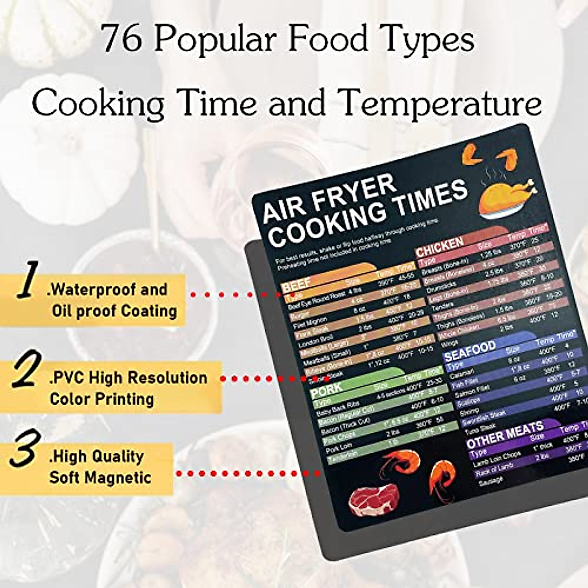 KINLYBO Air Fryer Silicone Pot and Magnetic Cheat Sheet Set for Ninja Foodi Dual, Reusable Silicone Air fryer Liner Baking Tray Basket, Air Fryer Accessories Cook Times