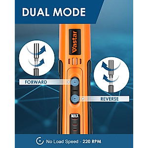 Vastar 4.2V Electric Screwdriver Kit, 4 Torque Settings, 49 in 1 Cordless Rechargeable Screwdriver with LED Light, 35 CRV Steel Screwdriver Bits, 8 Sockets, Magnetic Hex Chuck, Bit Holders