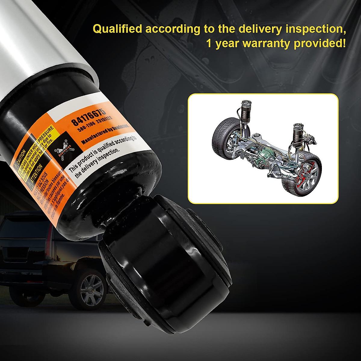 84176675 580-1106 1 Pair of Rear Air Shock Absorber for Chevy Tahoe Suburban Cadillac Escalade ESV GMC Yukon XL 2015 2016 2017 2018 2019 2020 2021 23151122