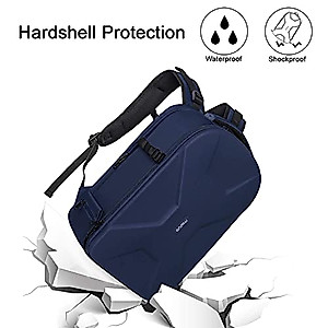 MOSISO Camera Backpack, DSLR/SLR/Mirrorless Photography Camera Bag 15-16 inch Waterproof Hardshell Case with Tripod Holder&Laptop Compartment Compatible with Canon/Nikon/Sony, Navy Blue