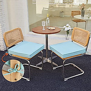 JMGBird Outdoor Chair Cushions 19 x 19 Inch, Set of 2 Outdoor Seat Cushions for Patio Furniture, Water Resistant Square Corner Seat Cushions for Garden Sofa Couch Chair Pads with Adjustable Straps