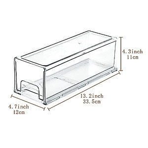 Dafape Makeup Drawer Organizer, Clear Plastic Desktop Organizer Drawer Storage Container Storage Bins for Office Vanity Countertop Cabinet Kitchen Jewelries Pen Dresser Gadgets Stackable