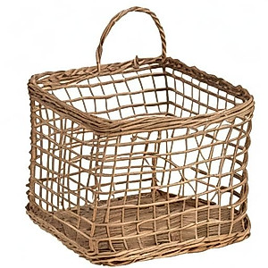 Creative Co-Op Woven Rattan Hanging, Natural Wall Basket