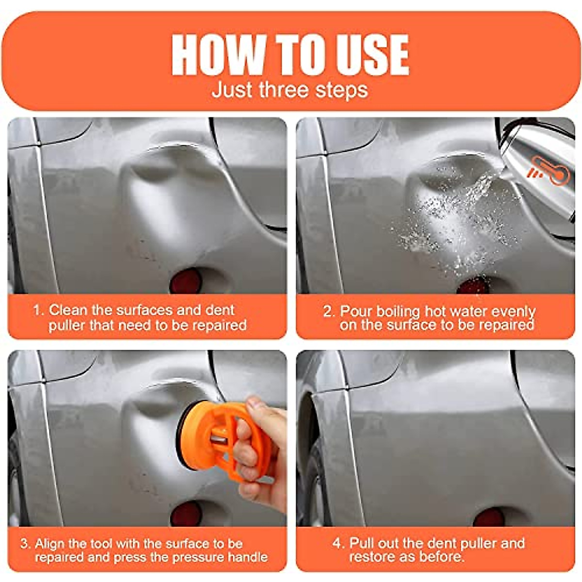 Car Dent Puller,Dent Removal Kit,2 Pack Car Dent Puller Kit Handle Lifter,Powerful Car Dent Remover,Suction Cup Dent Puller and Paintless Dent Repair Kit for Car Body Dent,Glass,Tiles and Mirror