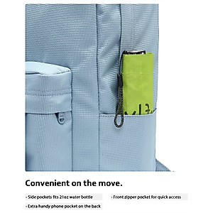 HotStyle 599s Simple Backpack, Classic Bookbag with Multi Pockets, Durable for School & Travel, Dark Pastel Blue