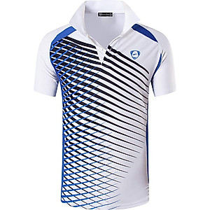 Sportides Men's Short Sleeve Wicking Breathable Sport Polo T-Shirts Tee Shirt Tops LSL243 White XL