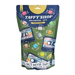 Taffy Shop "Favorites Mix" Salt Water Candy, Assorted Bulk Flavors of Saltwater Taffy, Unique Themed Gourmet Taffy - Family (32oz)