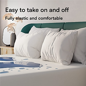 Waterproof Mattress Protector Twin Jersey Knit Deep Pockets 39x75 Size Breathable Noiseless 8-20Inches Bed Smooth Jersey Mattress Pad Cover Fully Fitted Ultra Thin