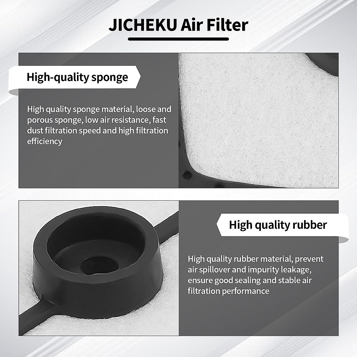 JICHEKU A226001410 Air Filter Compatible with Echo SRM225 PE200 PE225 PE230 PE231 SRM210 SRM211 SRM265 SHC211 SHC225 Trimmer Blower Mantis 130310-54130 13031054130 A22600141(5Packs)