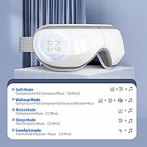 LAMEVEN Eye Massager, Relaxation | Birthday Gifts for Women/Men, Bluetooth Music Heated Massager Ideal Relaxation Gift Mom, Reducing Dry Eye/Eye Fatigue/Improving Sleep