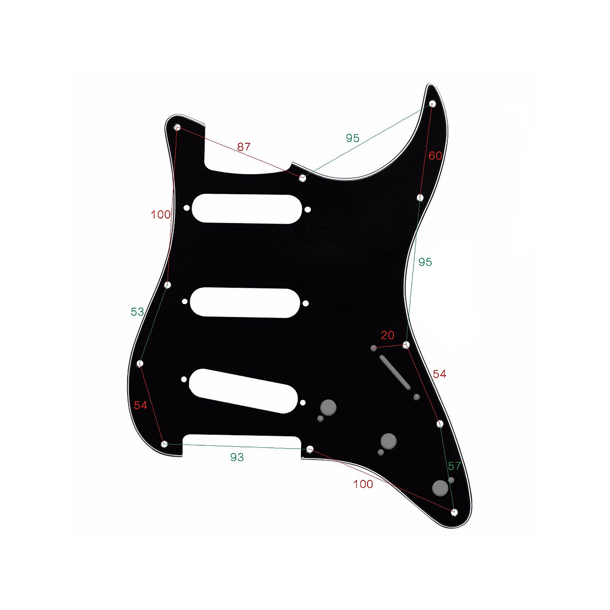 Metallor Electric Guitar Pickguard 3 Ply 11 holes SSS Single Coil Compatible with Strat Style Modern Guitar Parts Replacement(Black)