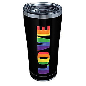 Tervis - 1356903 Tervis Pride Love Stainless Steel Insulated Tumbler with Clear and Black Hammer Lid, 20oz, Silver