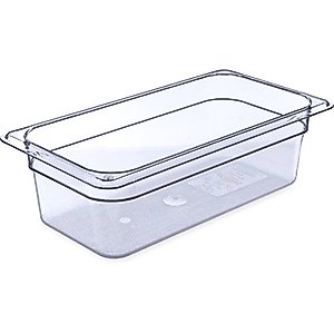 Carlisle FoodService Products Plastic Food Pan 1/3 Size 4 Inches Deep Clear
