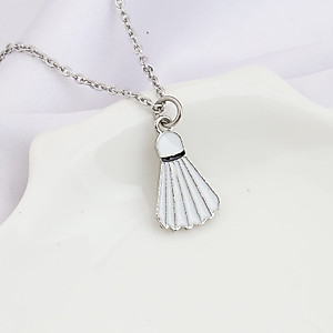 FUSTMW Badminton Necklace Badminton Racket Pendant Gifts Sports Ball Inspirational Gifts Badminton Player Gifts for Badminton Lovers (Necklace)
