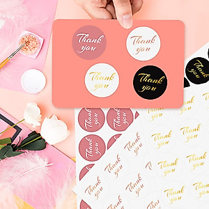 Koogel 500 PCS Thank You Stickers 4 Colors Thank You Round Sticker Labels for Boutiques Giveaways Envelope Seals Weddings Birthday Party Gift Wrapping Bags