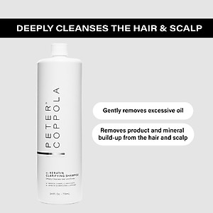PETER COPPOLA a-Keratin Clarifying Shampoo - Gentle And Deep Cleansing Sulfate Free Shampoo Removes Build Up, Oils, And Excess Product From Hair And Scalp - Reduces Oily Hair (24 Fl Oz)