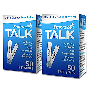 Embrace Talk Blood Glucose Test Strips 100ct