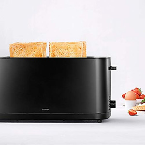 ZWILLING Enfinigy Cool Touch 2 Long Slot Toaster, 4 Slices with Extra Wide 1.5" Slots for Bagels, 7 Toast Settings, Even Toasting, Reheat, Cancel, Defrost, Black